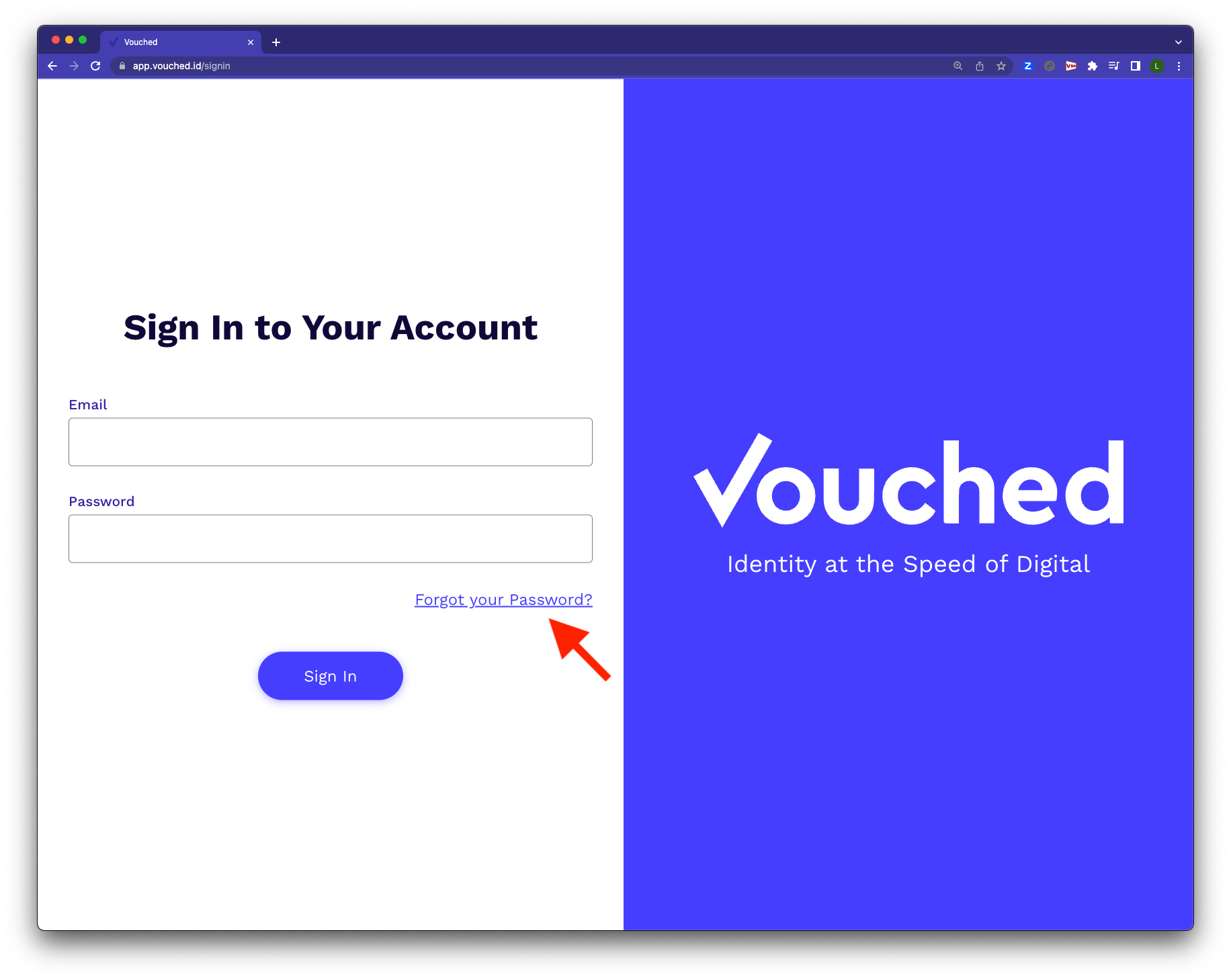 How to reset your Vouched passsword – Vouched Help Center
